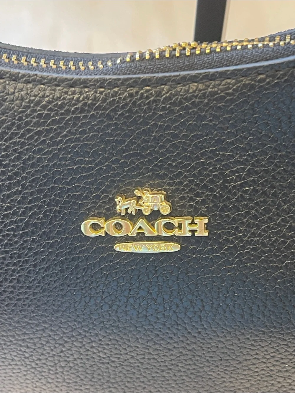 Coach | Bags | Coach Teri Black Pebbled Leather Hobo Shoulder Bag With ...